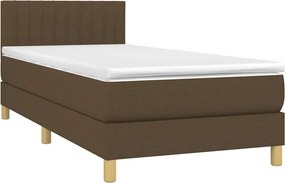 Box spring postel s matrací a LED tmavě hnědá 90x190 cm textil 3133840