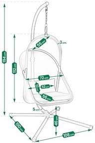 Jumi Zahradní závěsné relaxační křeslo YOBAYA 258839 antracit