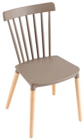 Jídelní židle ZOSIMA plast šedý, masiv buk