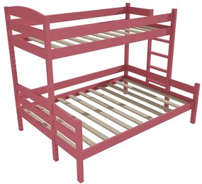 Vomaks Patrová postel s rozšířeným spodním lůžkem PPS 001 Rozměr: 90/120 x 200 cm, Barva: barva růžová, Varianta: vpravo