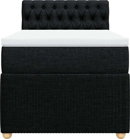 Box spring postel s matrací černá 90x200 cm textil 3287348