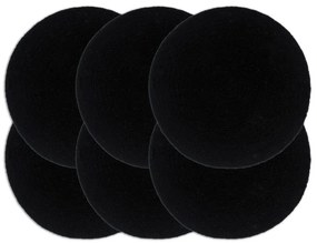 Prostírání 6 ks černé 38 cm kulaté bavlna 133845