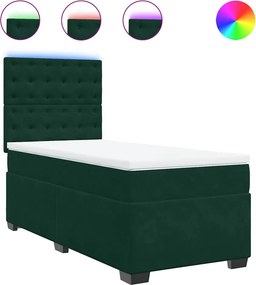 Box spring postel s matrací tmavě zelená 80 x 200 cm samet 3293077