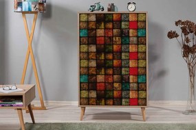 Designová víceúčelová skříň Vallissa 127 cm vzor dub