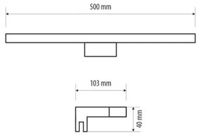 LED Koupelnové osvětlení zrcadla MIRROR LED/10W/230V 50 cm IP44 černá