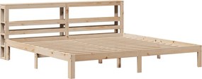 Rám postele s čelem 200 x 200 cm masivní borové dřevo 3306055