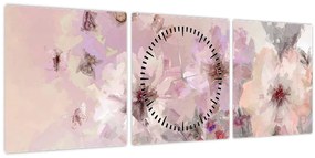 Obraz - Umělecká koláž s motýly (s hodinami) (90x30 cm)