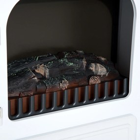 HOMCOM Elektrický krb Kamna s efektem plamene 950/1850W Ochrana proti přehřátí Bílá 41,5x28x54,8cm pro příjemné večery | Aosom.de