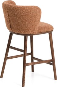 Čalouněná barová židle v terakotové barvě (výška sedáku 65 cm) Ciselia – Kave Home