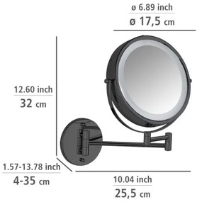 WENKO 71559800 - Zrcadlo POWER-LOC 25,5x32 cm černá