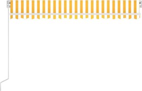 vidaXL Ručně zatahovací markýza 450 x 300 cm [3068918] Barva: Žluto-bílá