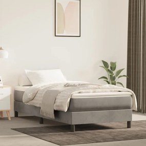 Rám postele s boxspringem světle šedá 90 x 190 cm samet 3120742