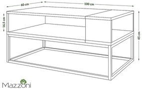 Konferenční stolek LYNX 100x60 cm dub artisan/antracit