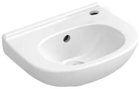 Villeroy & Boch O.novo - Umývátko Compact 360x275 mm, s přepadem, 1 otvor pro baterii vpravo, alpská bílá 53603801