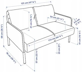 IKEA GLOSTAD Pohovka 2místná Knisa tmavě šedá