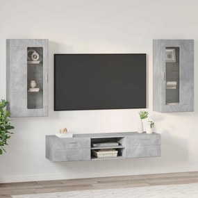 Sestava TV skříněk FLORIN 3 ks Betonově šedá Kompozitní dřevo 3397927