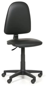 Dílenská pracovní židle na kolečkách TORINO bez područek, permanentní kontakt, pro měkké podlahy, černá