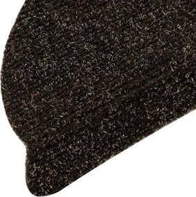 Schodové rohože samolepicí 10 ks 56 x 17 x 3 cm tmavě hnědé půlkulaté 149687