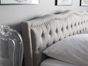 Šedá čalouněná postel Chesterfield 180x200 cm METZ Beliani