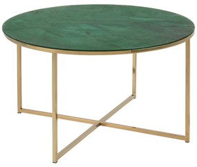 OnaDnes -20% Scandi Zelený skleněný konferenční stolek Venice O 80 cm