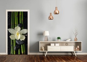 Fototapeta samolepící Orchidej a bambus 95x205 cm