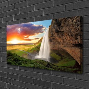 Obraz na plátně Hora Vodopád Příroda 100x50 cm