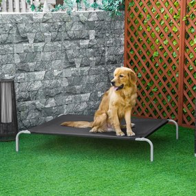 PawHut Elevovaná Postel pro Psy a Kočky, Vzdušná Postel 130x90x20 cm pro Spánek a Odpočinek s Ocelovým Rámem pro Vnitřní a Venkovní Použití