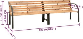 Zahradní dvojlavička 225 cm masivní jedlové dřevo 319575