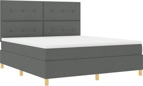 Postel s boxspringem s čelo Tmavě šedá 180 x 200 cm textil 3339638