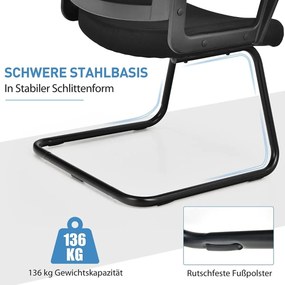 Costway Kancelářská židle net s opěradlem pojme až 136 kg – 60 × 54,5 × 94 cm