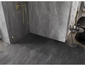 Mexen Lunar L sprchová stěna levá 120 x 200 cm, 8mm čiré sklo, zlatá matná, 830L-120-000-55-00-L