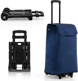 Costway Nákupní vozík Skládací víceúčelový vozík s objemem 38 L tmavě