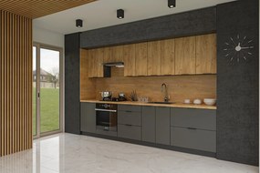 VerDesign CRAF moderní kuchyně 300, zlatý craft / grafit
