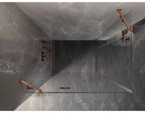 Mexen Lunar Duo výklopný sprchový kout 100 x 80 cm, 8mm čiré sklo, profil měděná matná, 834-100L-080P-65-00