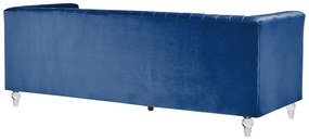 Modrá čalouněná pohovka pro 3 osoby ARVIKA Beliani