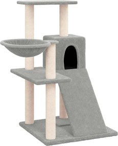 Škrabadlo pro kočky se sisalovými sloupky světle šedé 82 cm 171667