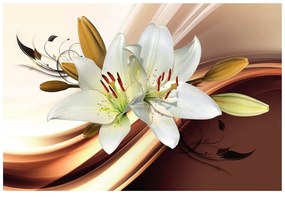 Tapeta decentní lilie na abstraktním pozadí