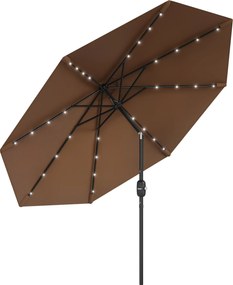 Outsunny Zahradní Slunečník Ø265 cm s 32 Solárními LED Světly | Aosom