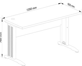 Volně stojící počítačový stůl BM-135 beton