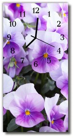Skleněné hodiny vertikální Květy fialové květy