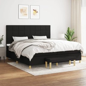 Box spring postel s matrací černá 200x200 cm textil 3137183