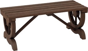 Dřevěná zahradní lavice Outsunny, odolná proti povětrnostním vlivům, rustikální design, přírodní 98 x 50 x 39,5 cm | Aosom