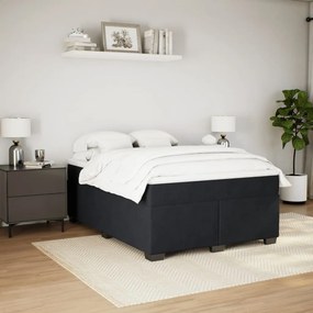 Box spring postel s matrací černá 140 x 190 cm samet 3285283