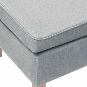 Stolička s dřevěnými nohami světle šedá textil 329425