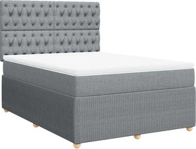 Box spring postel s matrací světle šedá 140 x 190 cm textil 3294358