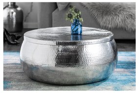Massive home | Konferenční stolek ORIENT STORAGE 70 CM stříbrný s úložným prostorem
