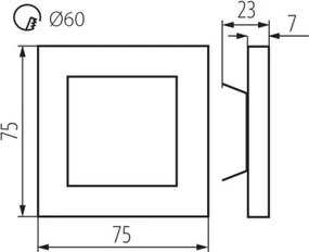 Orientační svítidlo 12V Kanlux APUS LED W-WW 3000K teplá bílá 26840
