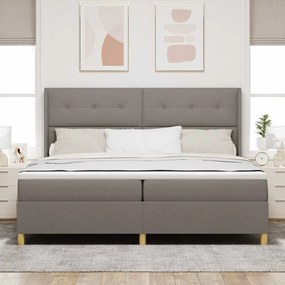 Postel s boxspringem s čelo Taupe 200 x 200 cm textil 3341858