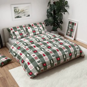 Bavlněné povlečení CHRISTMAS SOCKS zelené Rozměr povlečení: 70 x 90 cm | 140 x 200 cm