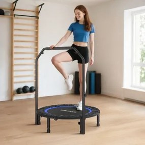 SPORTNOW skládací trampolína Ø102 cm s nastavitelnou rukojetí, ocelový rám pro trénink nohou a těla, modrá a černá